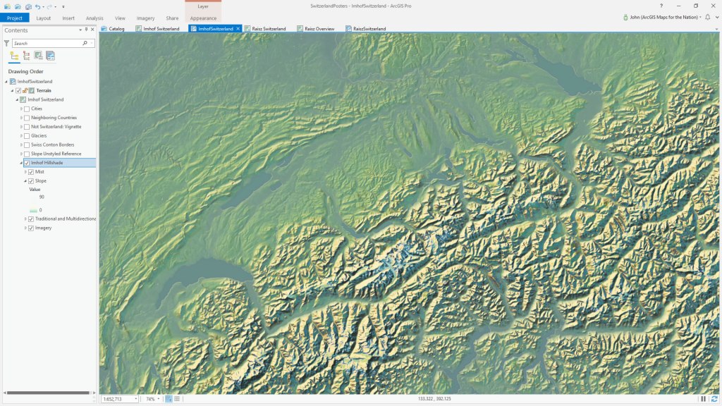 Condensed How-To: Updated Imhof-Style Map of Switzerland – Adventures ...