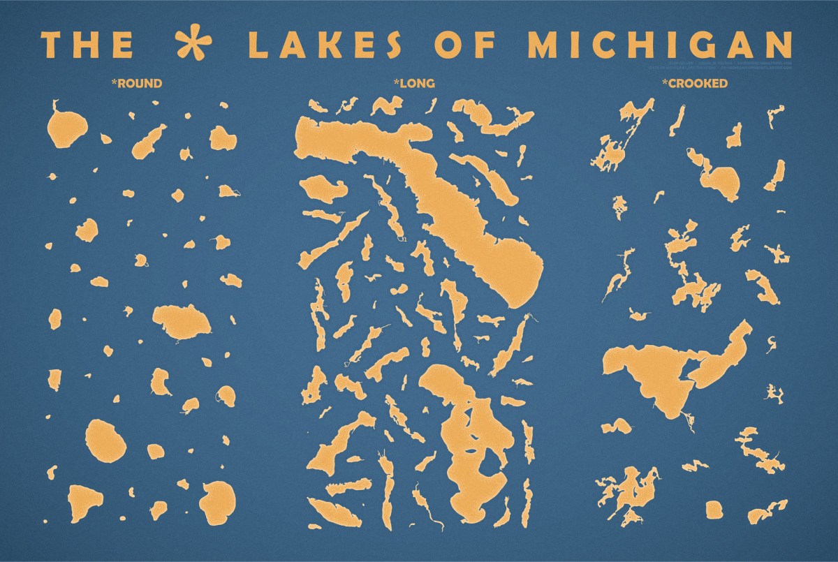 The Round, Long, and Crooked lakes of Michigan – Adventures In Mapping