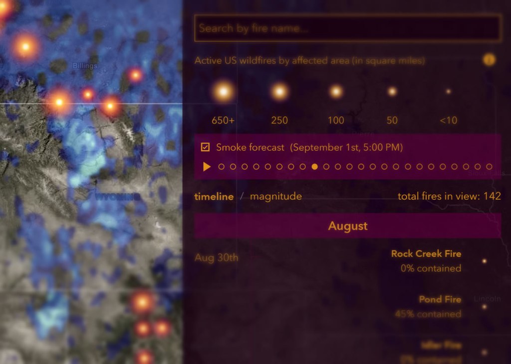 Smoke Forecast Timeline added to the USA Wildfires Map – Adventures In ...